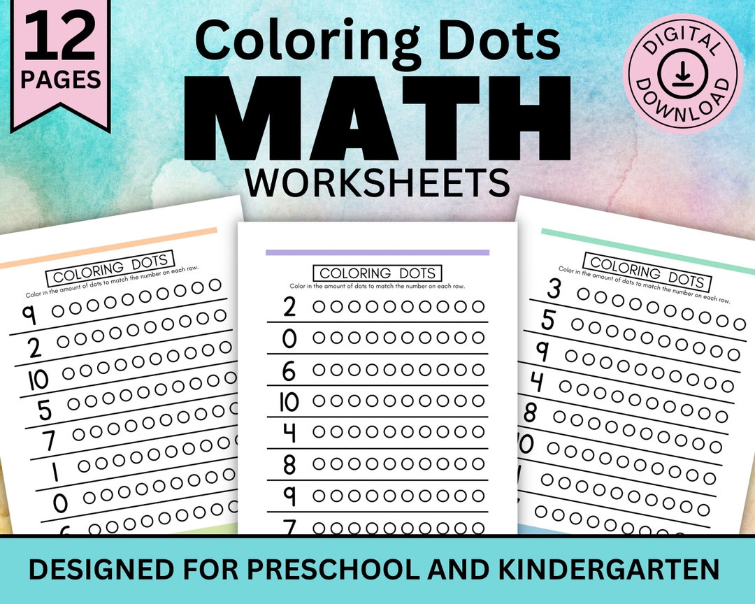 Preschool Math Counting Worksheets Kindergarten Math - Etsy