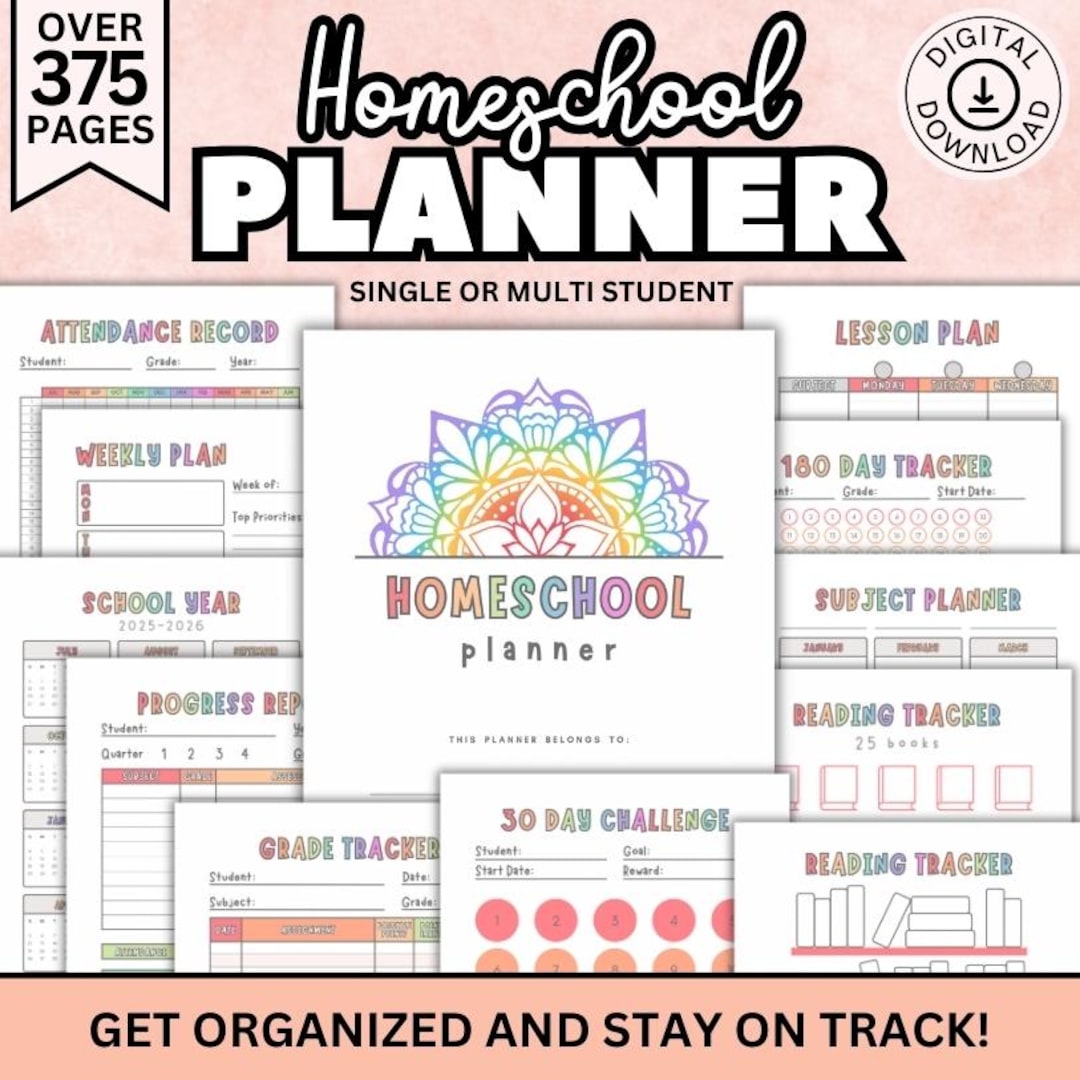 Homeschool Planner Printable, Homeschool Planner, 2025 2026, Lesson ...