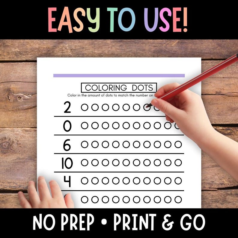 Counting Worksheets, Learn to Count, Counting Dots, Kindergarten Math ...