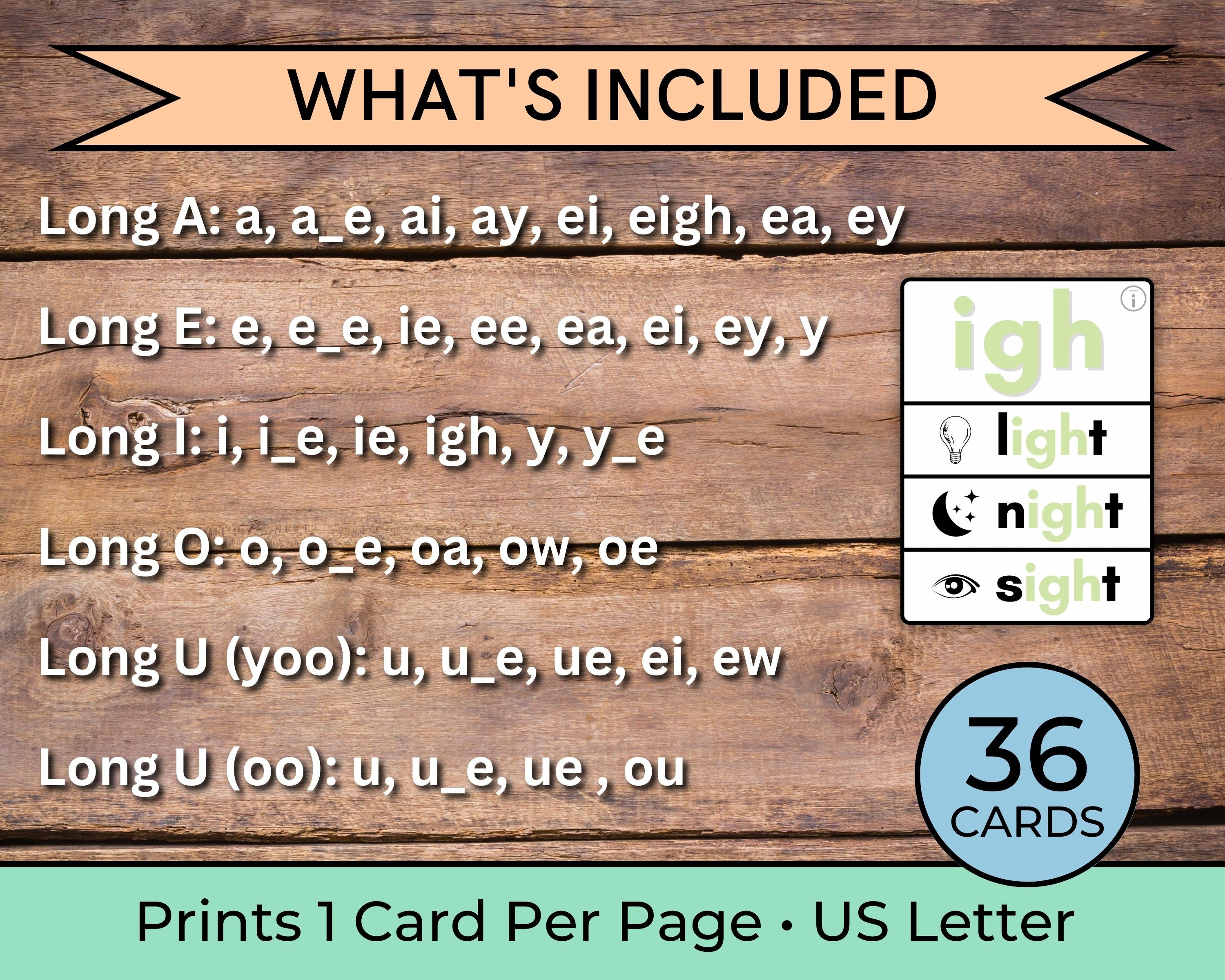 Vowel Team Flash Cards Vowel Charts Word Wall Vowel Team - Etsy UK