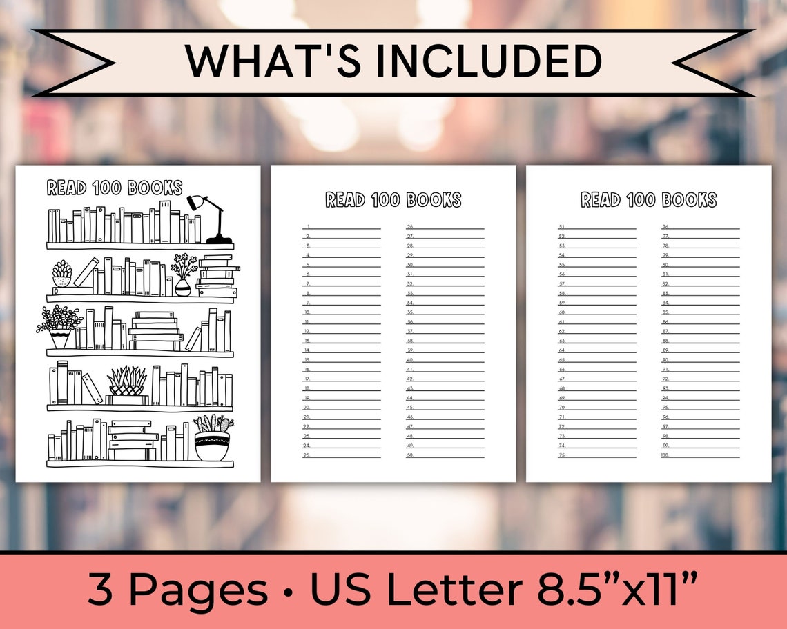 Book Reading Tracker Printable, Reading Log for Adults or Kid, Reading ...
