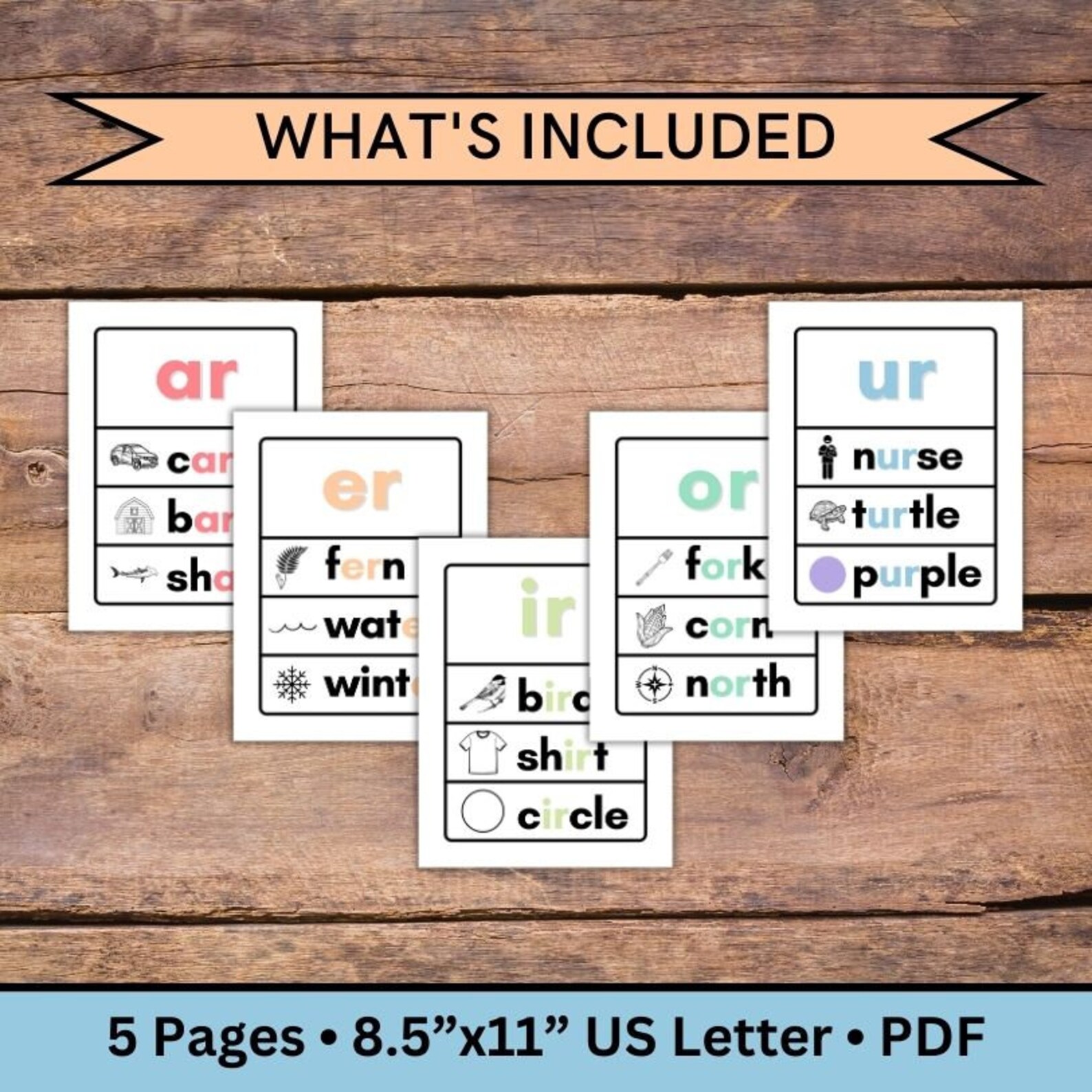 R Controlled Vowel, Flash Cards, Printable, Bossy R Chart, Word Wall ...