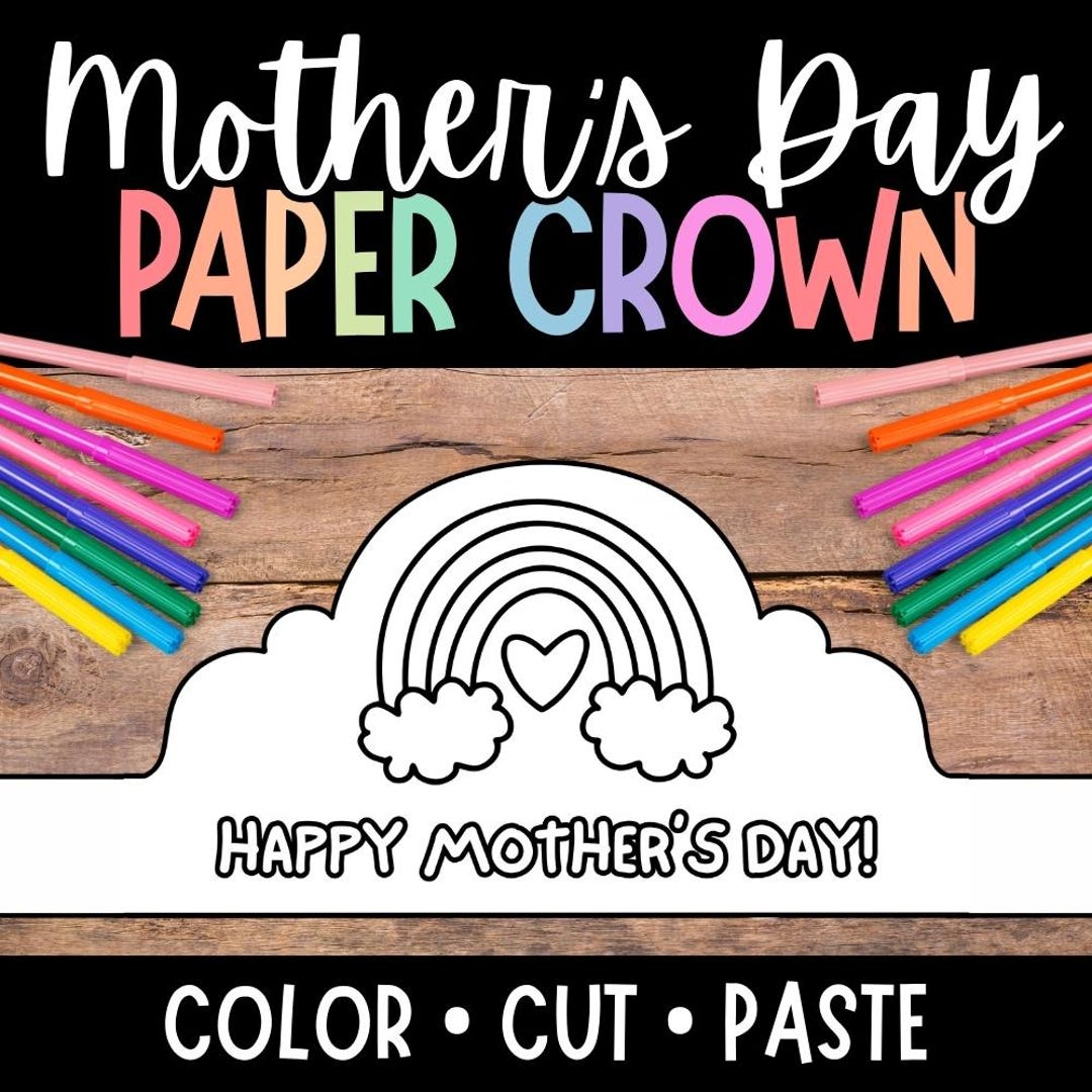 Mother's Day Paper Crown, Coloring Activity (printable Craft Kids) - Etsy
