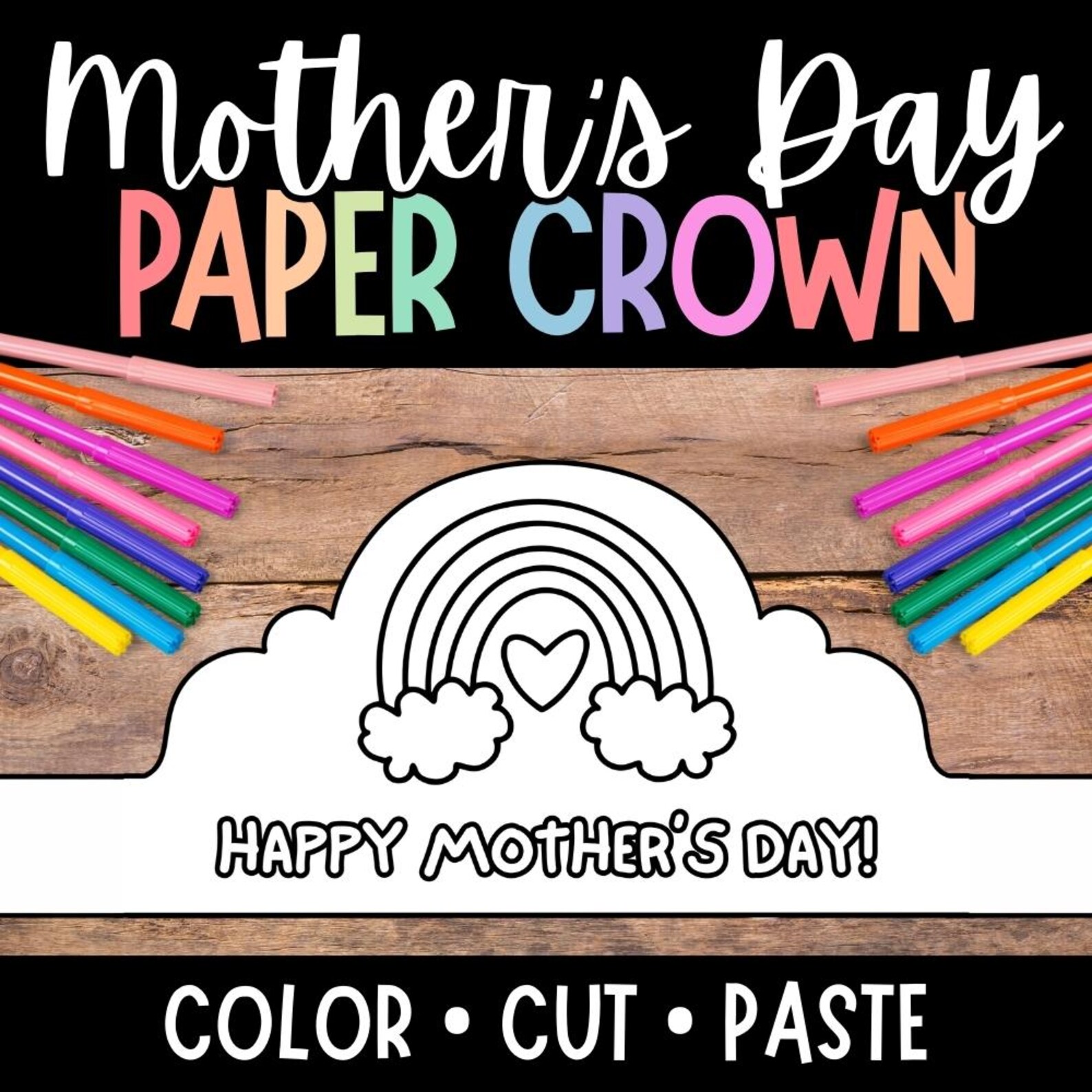 Mother’s Day Craft, Mom Paper Crown, Mothers Day Activities, Paper ...