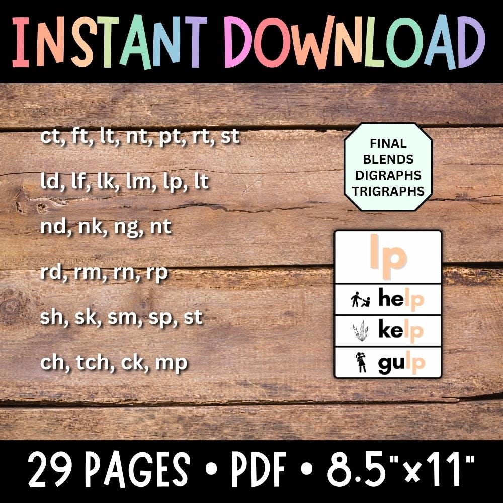 Final Blends Anchor Charts, Digraph Anchor Charts, Phonemes Posters ...