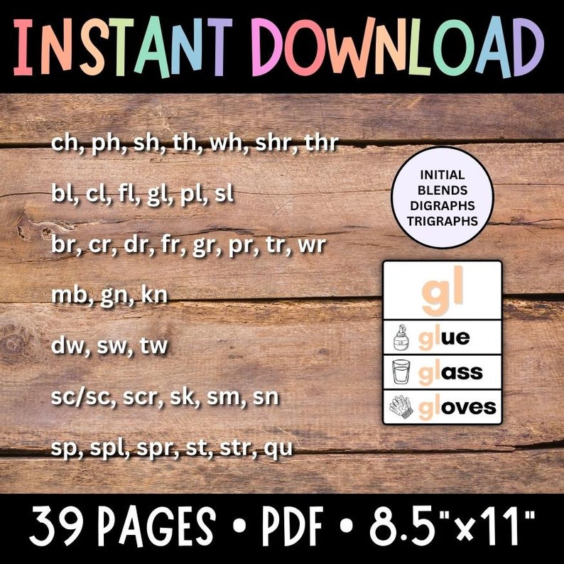 Beginning Blends and Digraphs Anchor Charts, Initial Blends ...