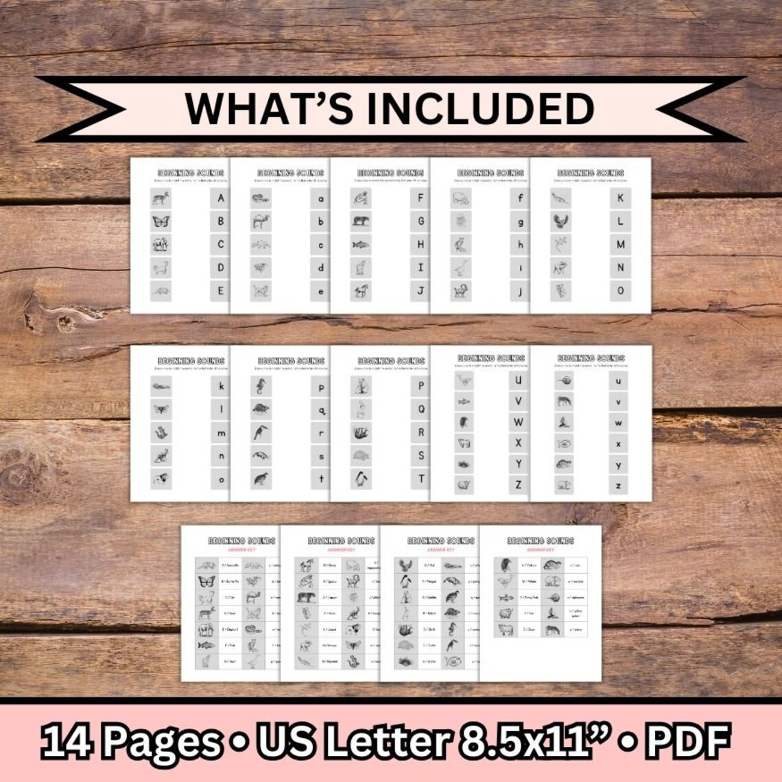 Beginning Sounds Worksheets, Letter Matching, Montessori Materials ...