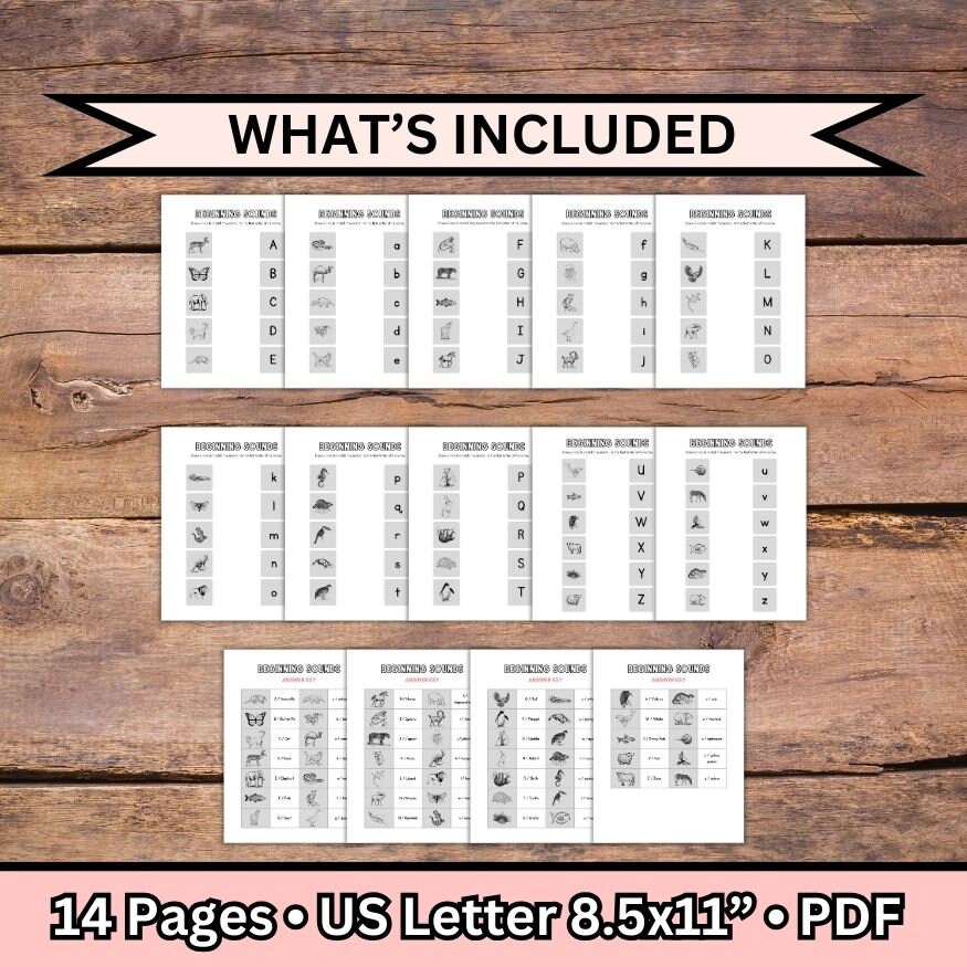 Beginning Sounds Worksheets, Letter Matching, Montessori Materials ...