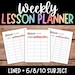 Weekly Lesson Planner Printable, Lined Teacher Planner, Teaching Plan ...