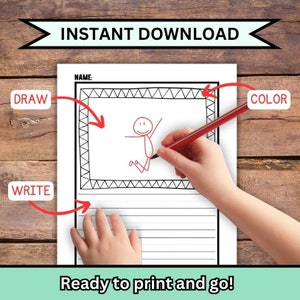Printable Handwriting Practice Sheets, Primary Paper With Picture Boxes ...