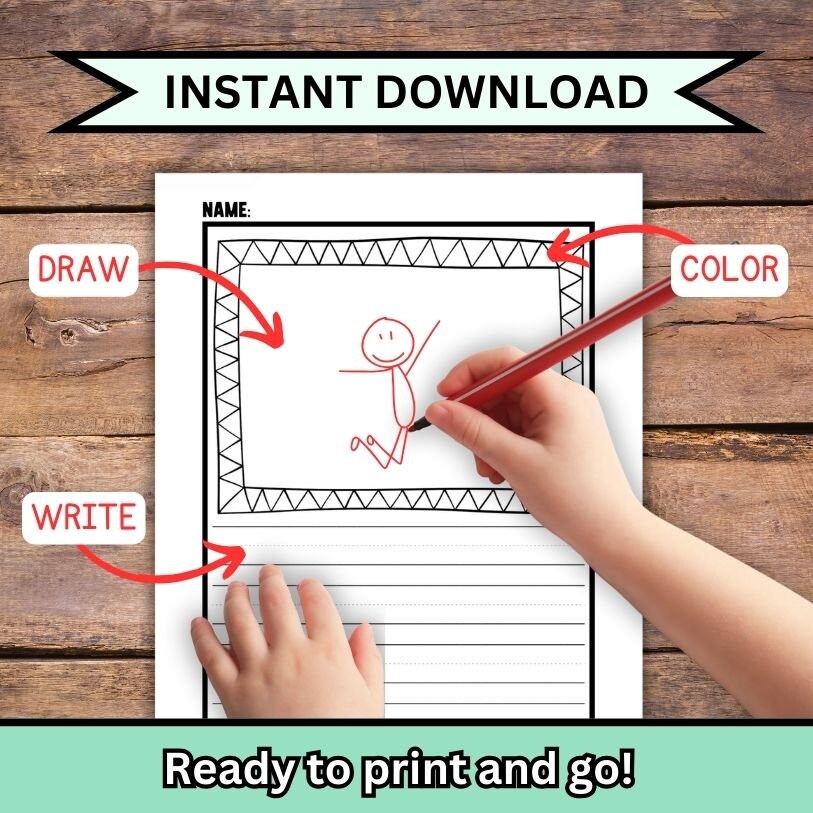 Printable Handwriting Practice Sheets, Primary Paper With Picture Boxes ...