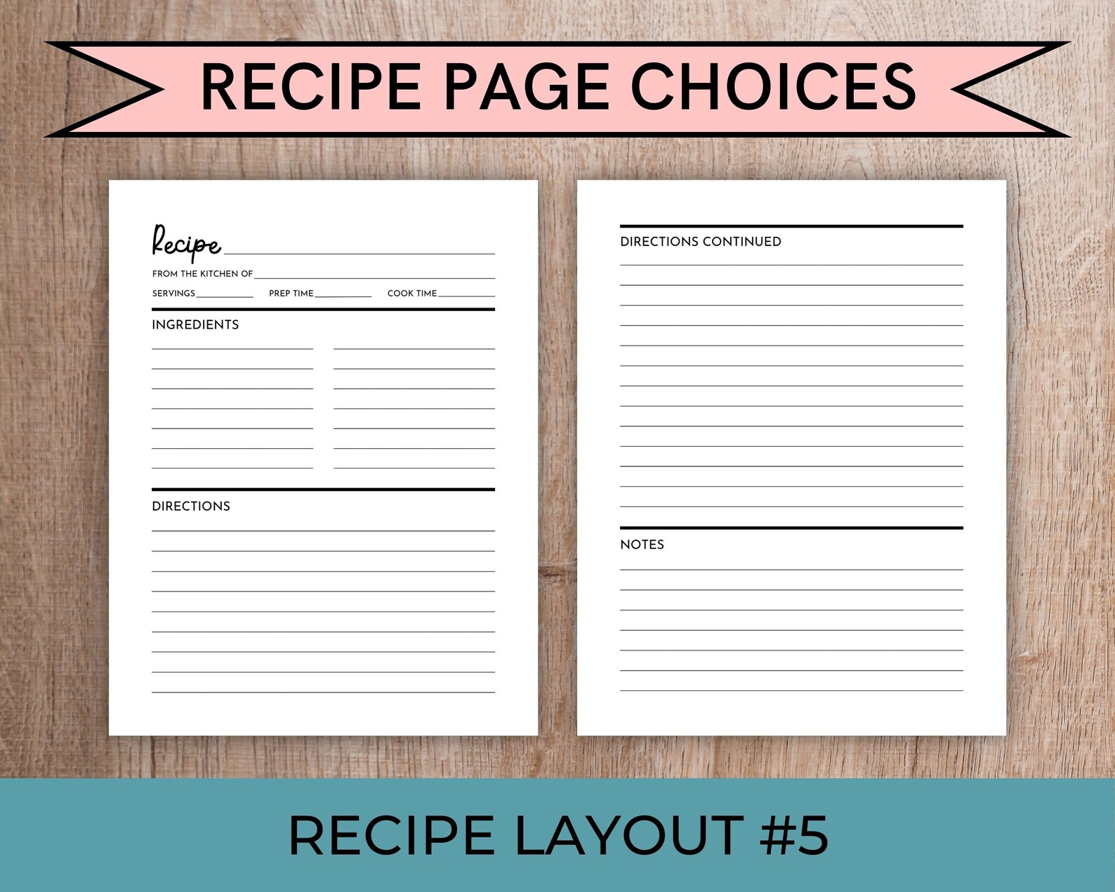 Recipe Book Printable, Recipe Binder, Family Cookbook Printable, Recipe ...