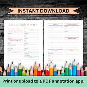 Field Trip Planner Pack Printable, PDF Plan a Field Trip, Teacher Plan ...