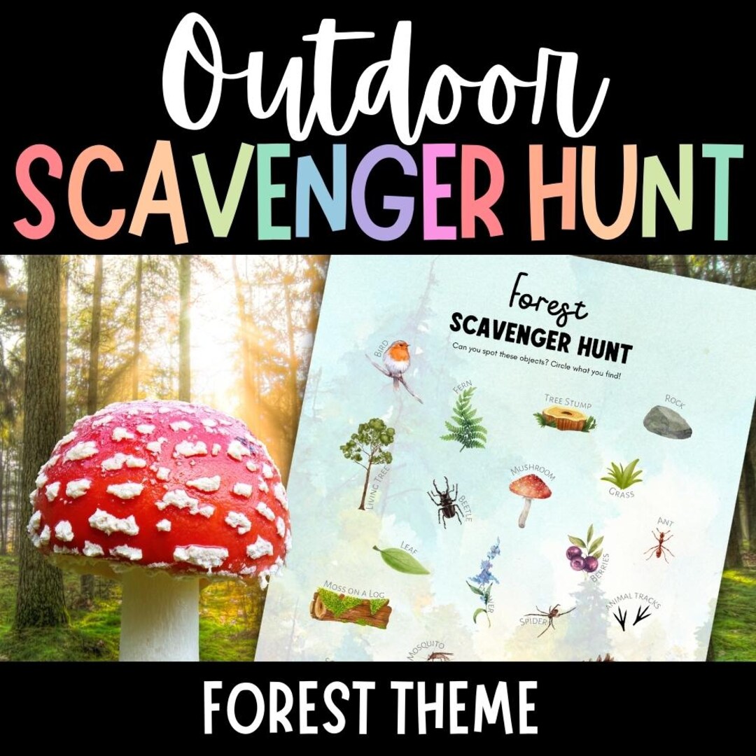 Forest Scavenger Hunt, Outdoor Games for Kids, Nature Walk, Field Trip ...