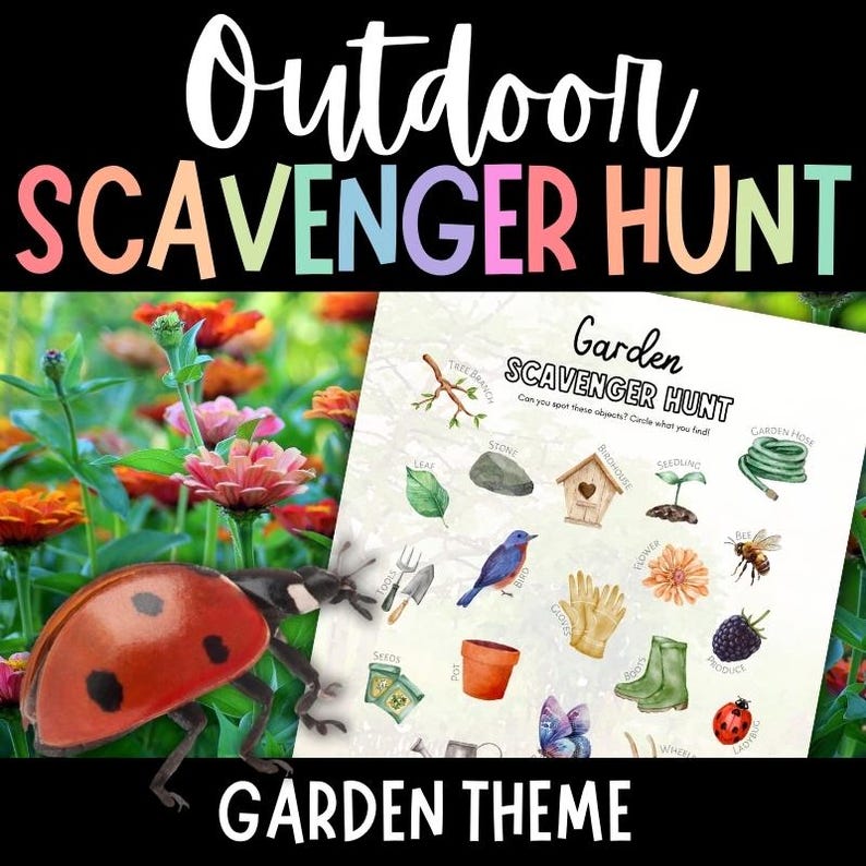 Scavenger Hunt for Kids, Outdoor Scavenger Game, Garden Scavenger Hunt ...