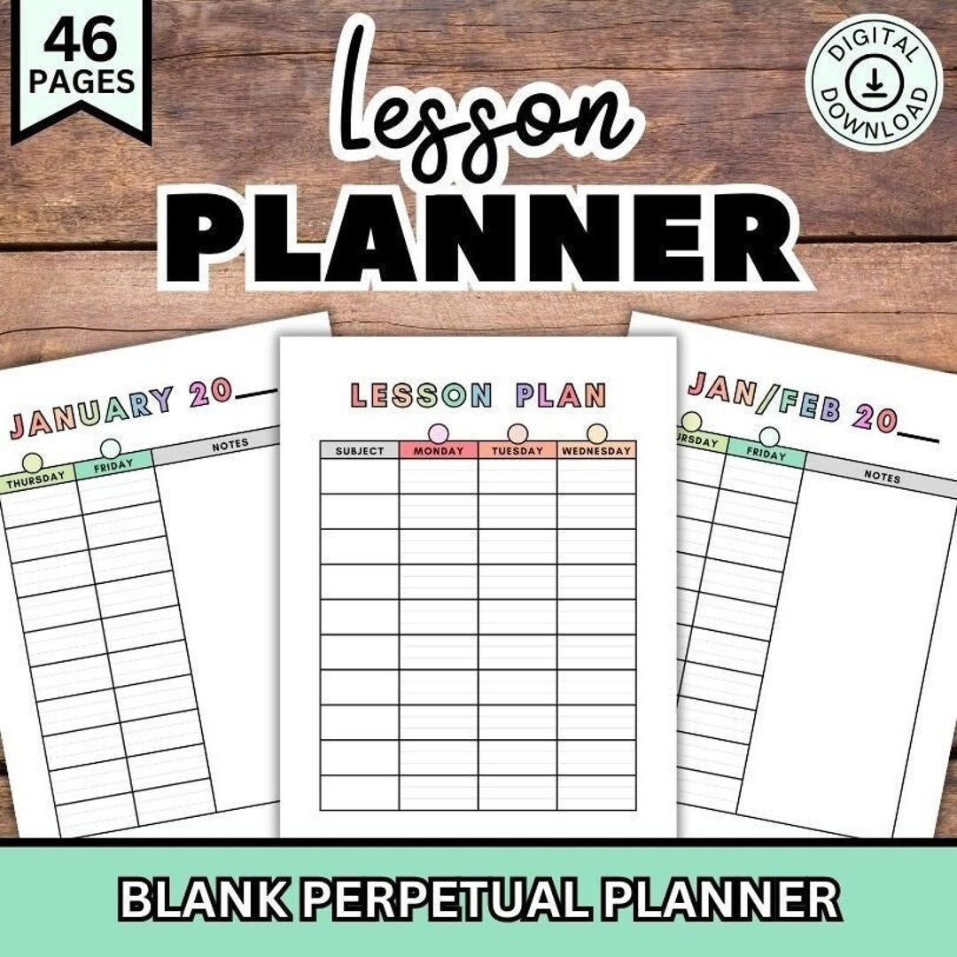 Lined Lesson Planner Printable, Undated Lesson Plan, Blank Homeschool ...