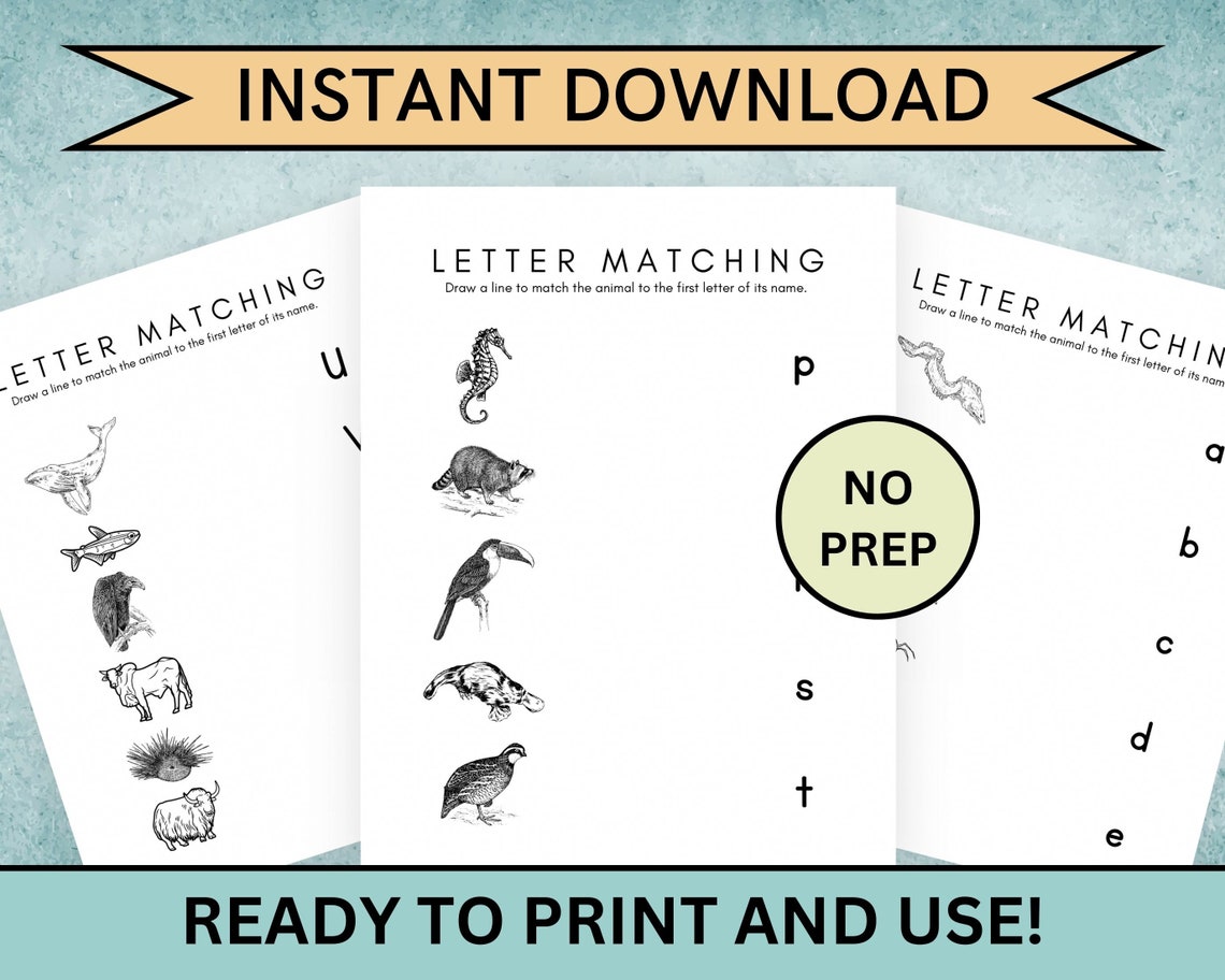 Beginning Sounds Worksheets Letter Matching Montessori - Etsy