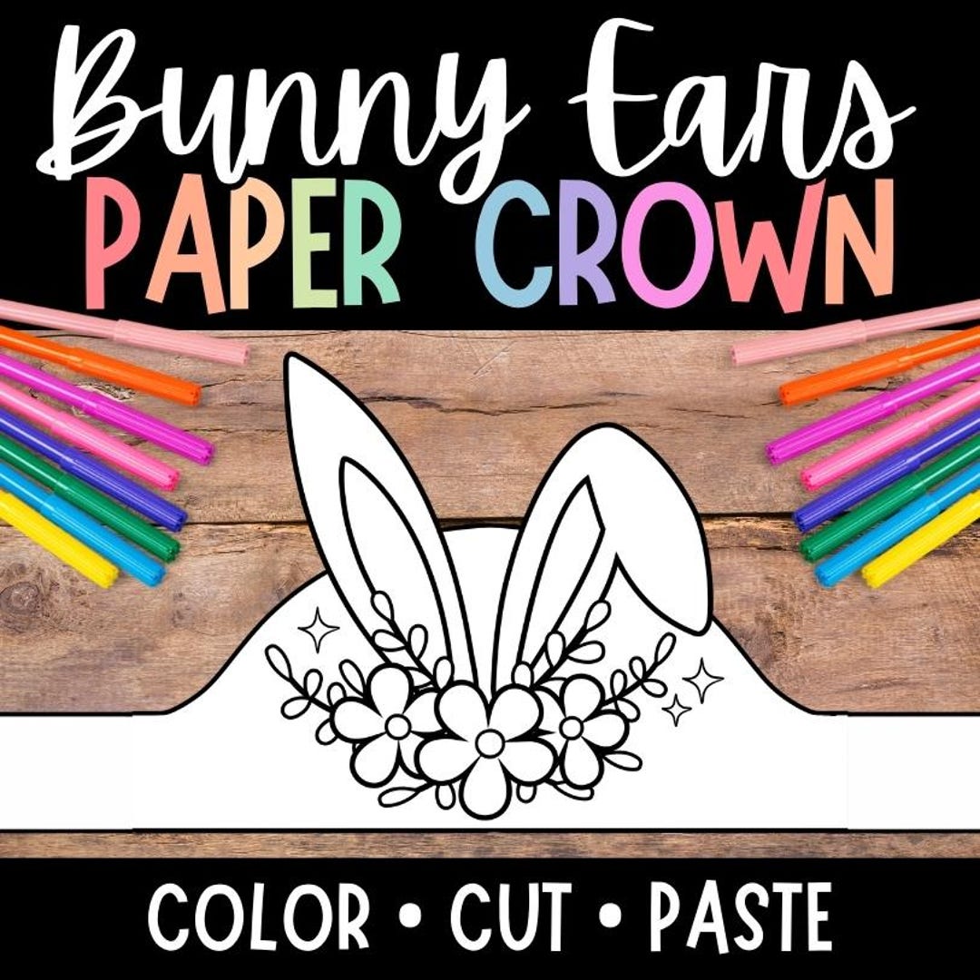 EASTER Bunny Craft, Bunny Ears Paper Crown, Easter Activities, Rabbit ...