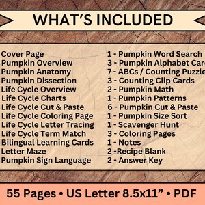 Pumpkin Unit Study Printable, Pumpkin Life Cycle Worksheet, Harvest ...