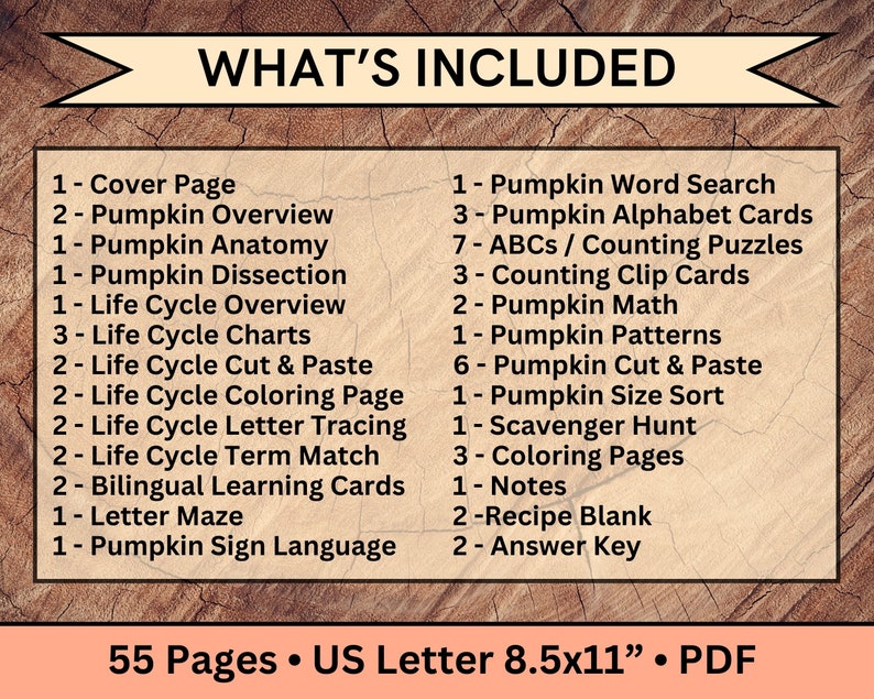 Pumpkin Unit Study Printable, Pumpkin Life Cycle Worksheet, Harvest ...