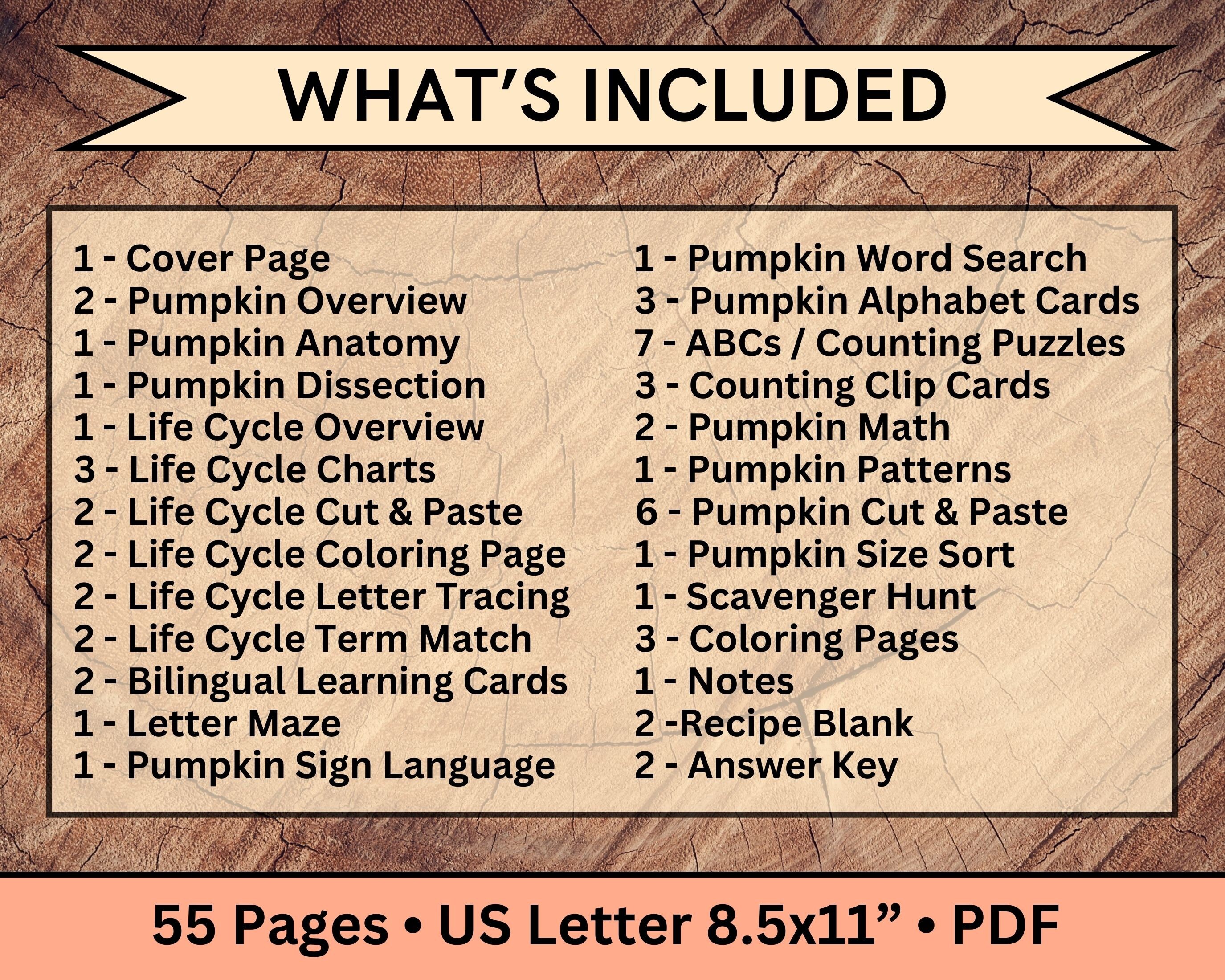 Pumpkin Unit Study Printable, Pumpkin Life Cycle Worksheet, Harvest ...