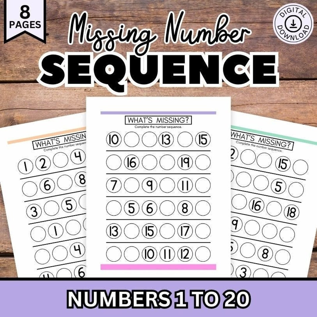 Number Sequencing Worksheets, Math Counting Activity for Toddlers ...
