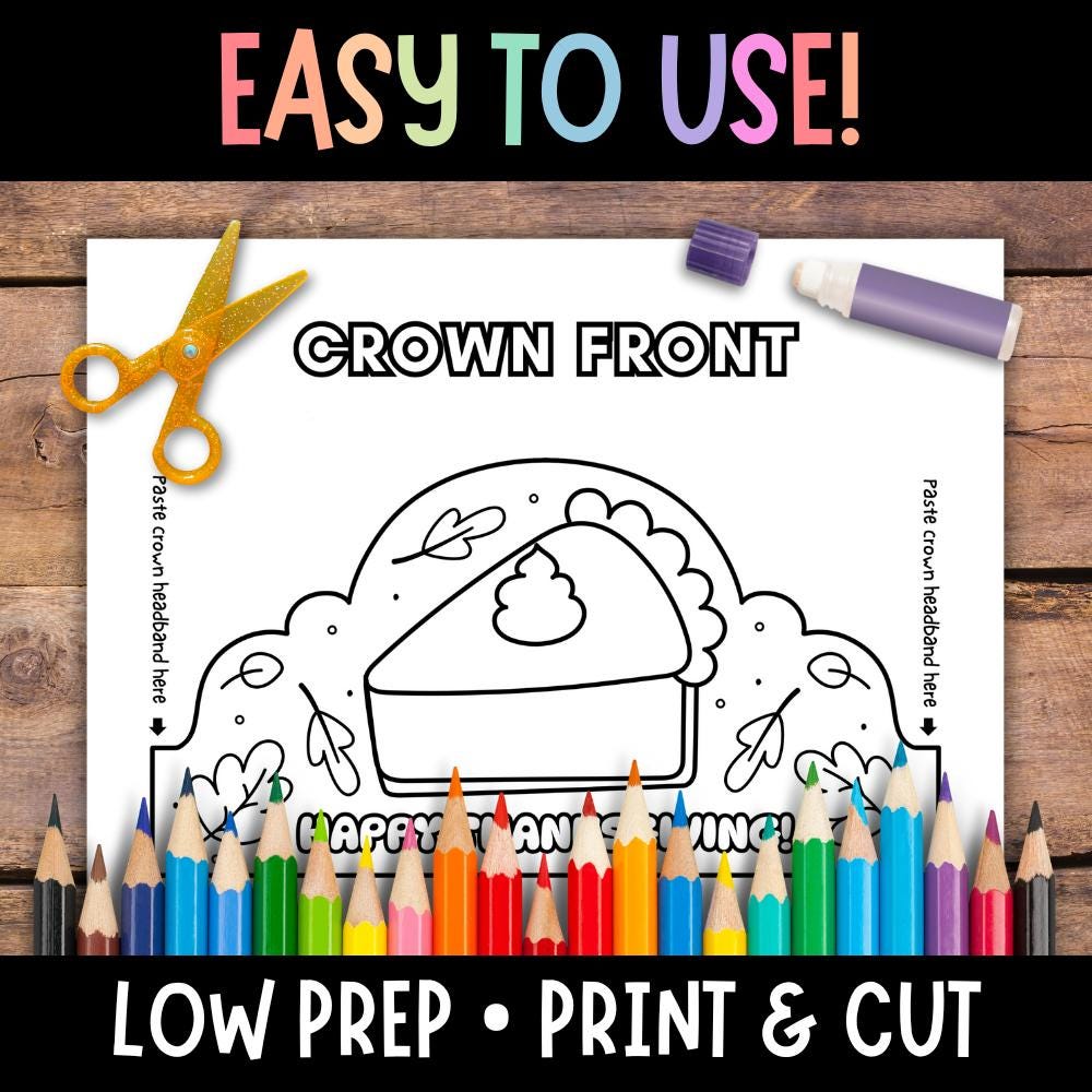 Thanksgiving Day Craft, Pumpkin Pie Paper Crown - Etsy
