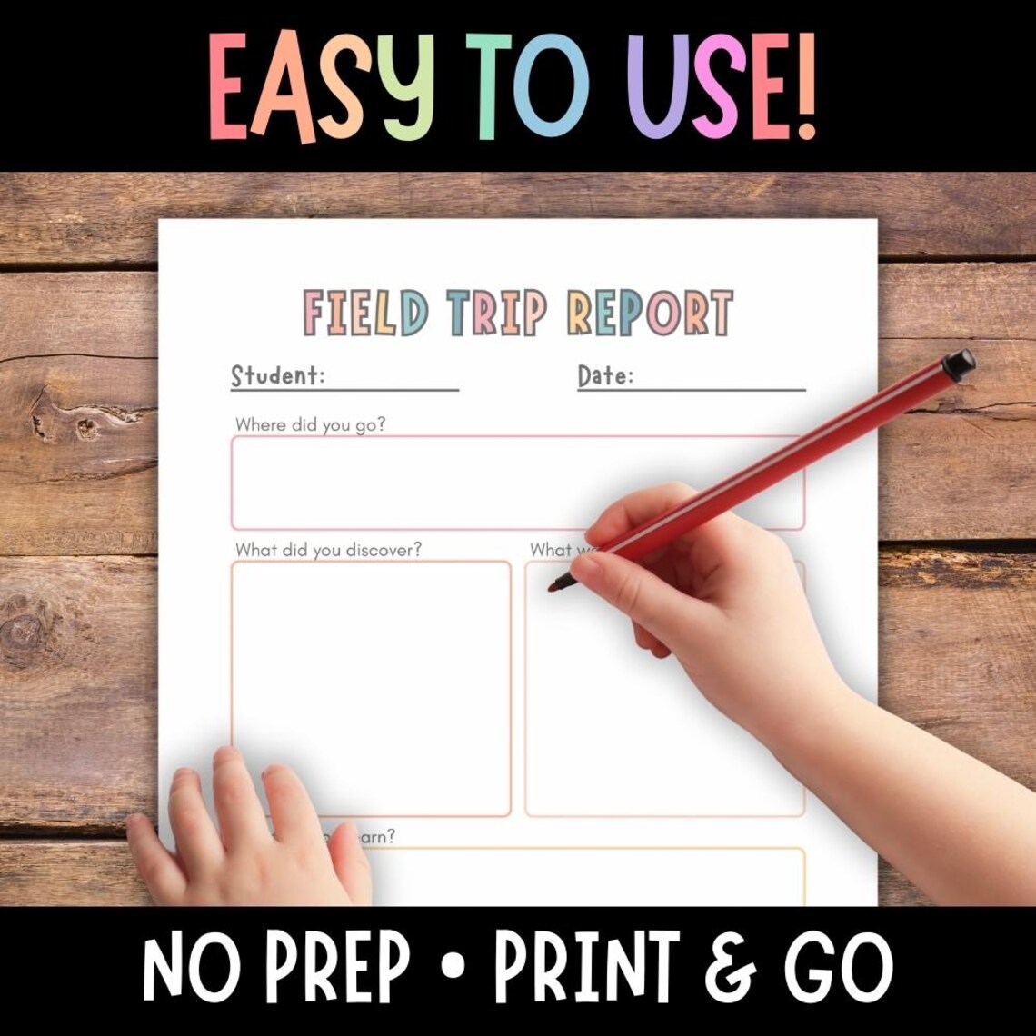 Field Trip Report, Field Trip Log, Field Trip Journal, School Field ...