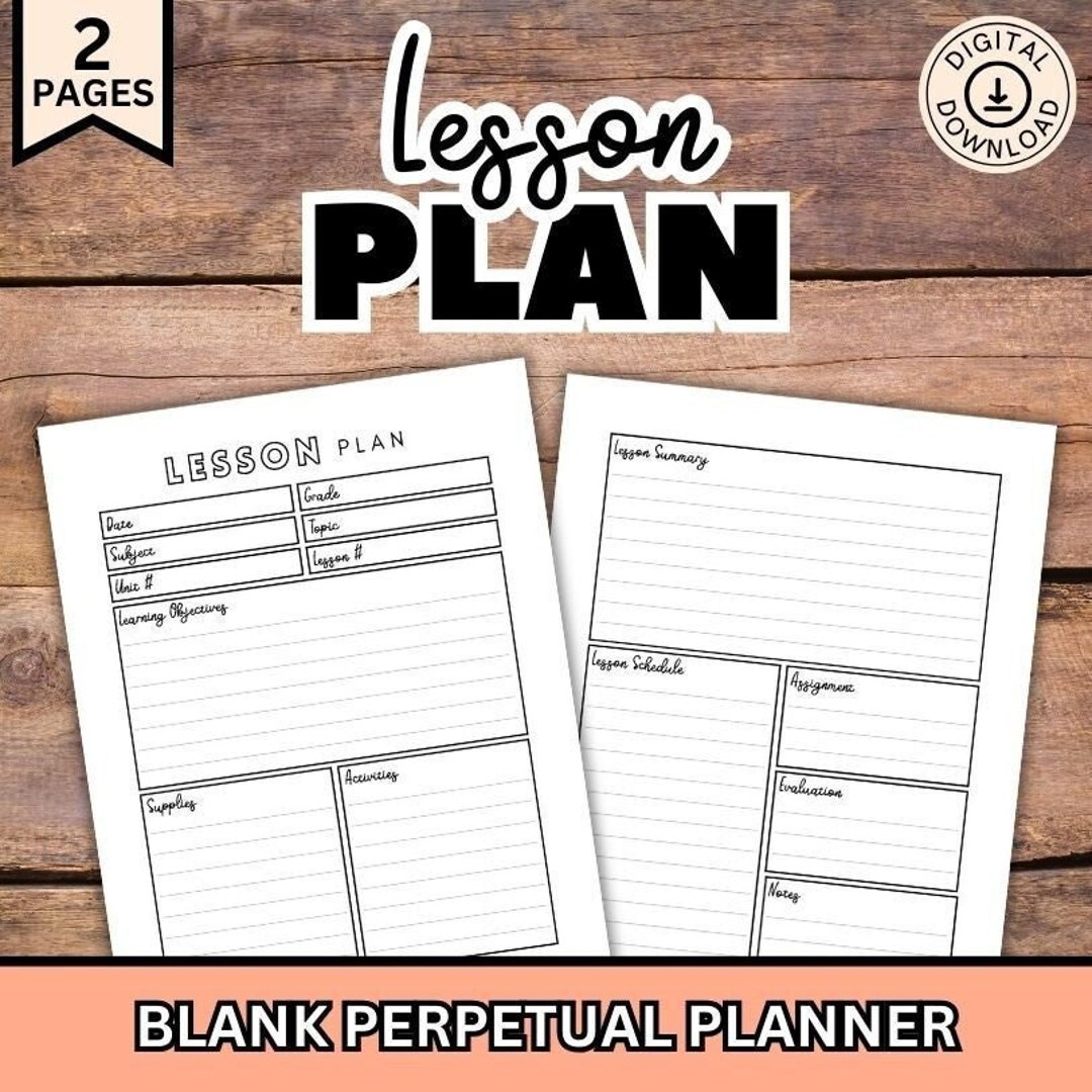 Lesson Plan Printable, Lined Lesson Plan, Homeschool Planner, Teacher ...
