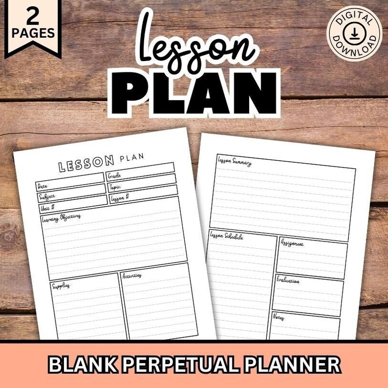 Lesson Plan Printable, Lined Lesson Plan, Homeschool Planner, Teacher ...