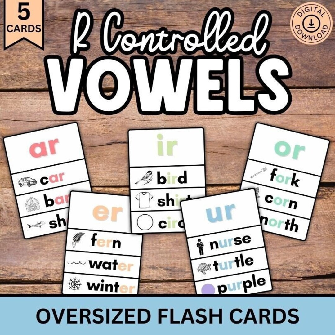 R Controlled Vowel, Flash Cards, Printable, Bossy R Chart, Word Wall ...