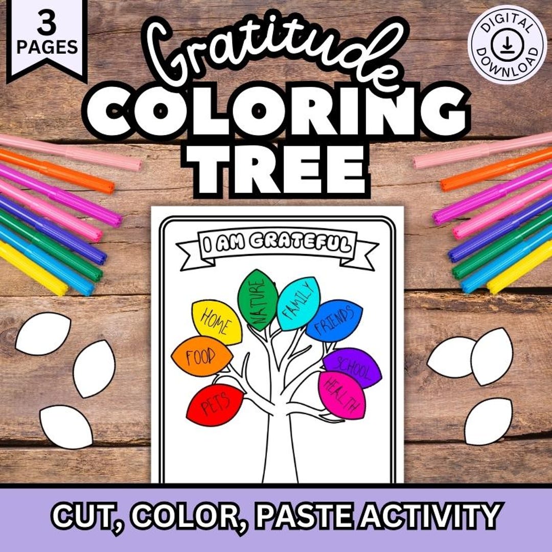 Gratitude Tree, Gratitude Coloring, Thanksgiving Coloring Pages ...