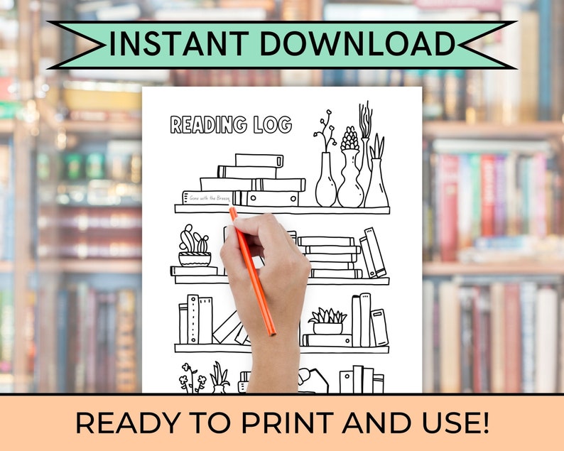 Reading Tracker Printable, Reading Log for Adults or Kids, Reading Log ...