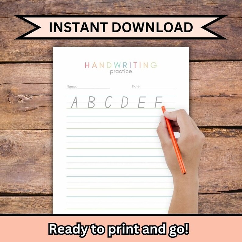 Handwriting Worksheets for Preschool, Kindergarten, 1st Grade, Writing ...