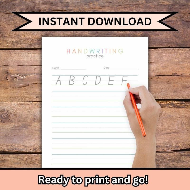 Handwriting Worksheets for Preschool, Kindergarten, 1st Grade, Writing ...