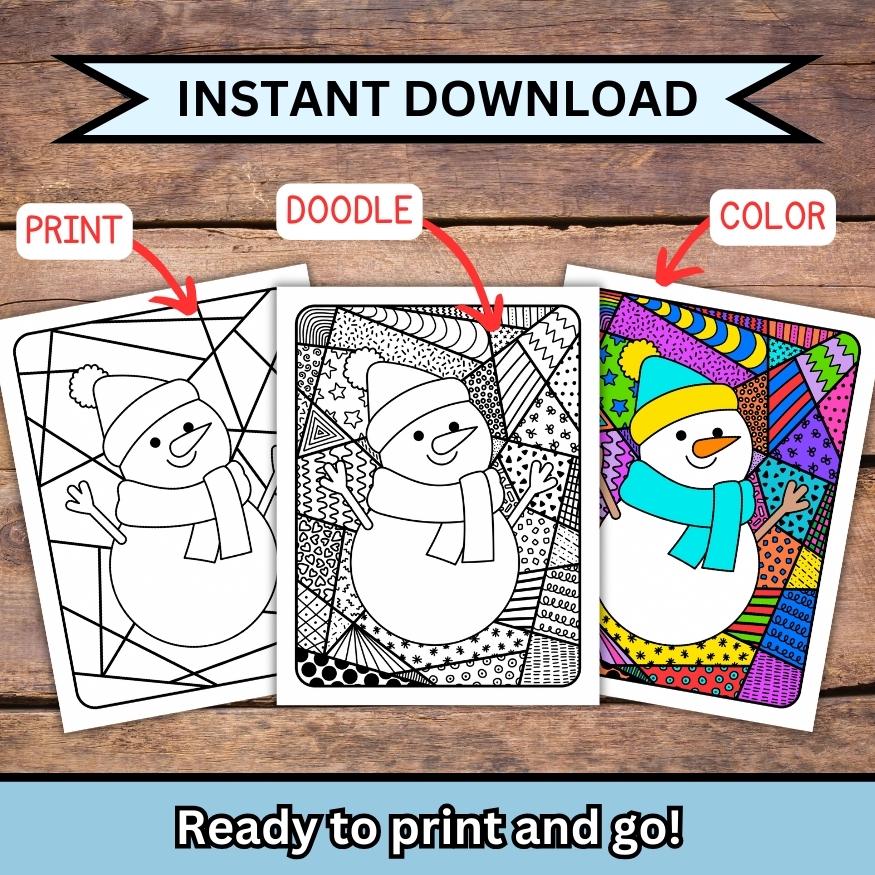 Winter Coloring, Winter Pop Art, Winter Crafts, Winter Coloring Pages ...