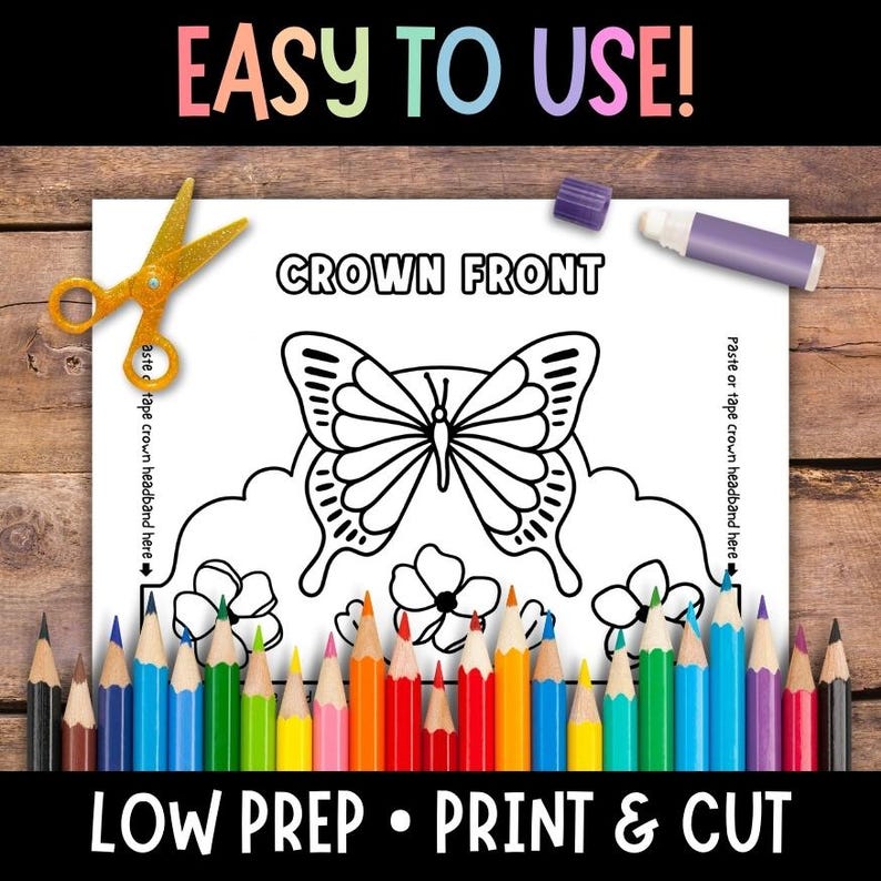 SPRING Butterfly Craft, Butterfly Paper Crown, Spring Activities ...