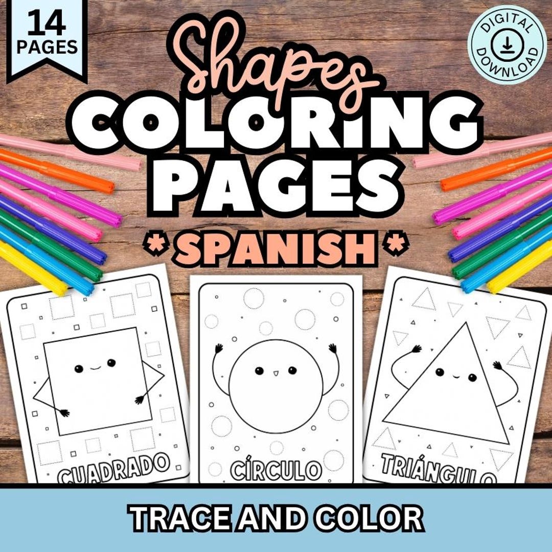 SPANISH Shapes Coloring Pages, ESPAÑOL Shapes Toddlers, Kindergarten ...