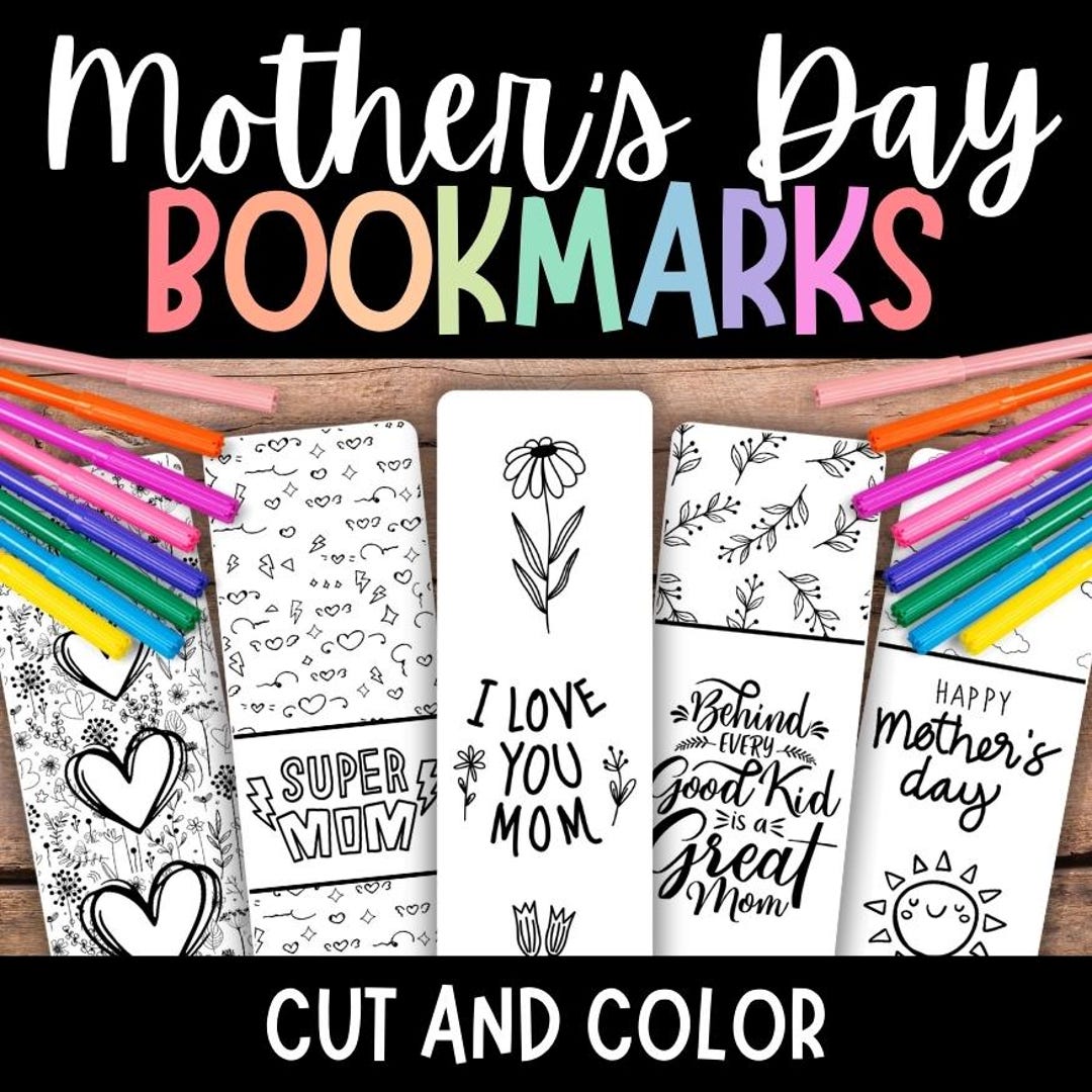 Mother’s Day Coloring Bookmarks, Mothers Day Bookmarks Printable ...