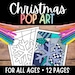Christmas Coloring, Christmas Pop Art, Holiday Coloring Pages, Xmas ...