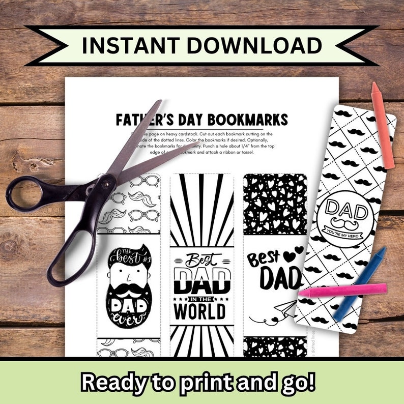 Father’s Day Coloring Bookmarks, Fathers Day Bookmarks Printable ...