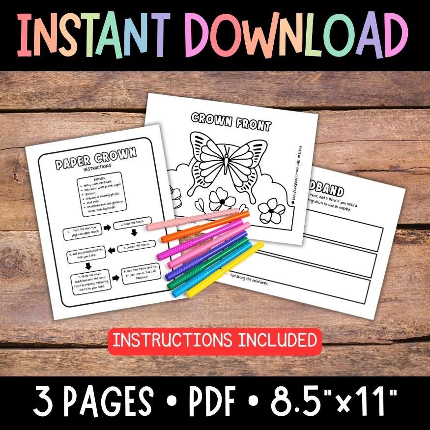 SPRING Butterfly Craft, Butterfly Paper Crown, Spring Activities ...