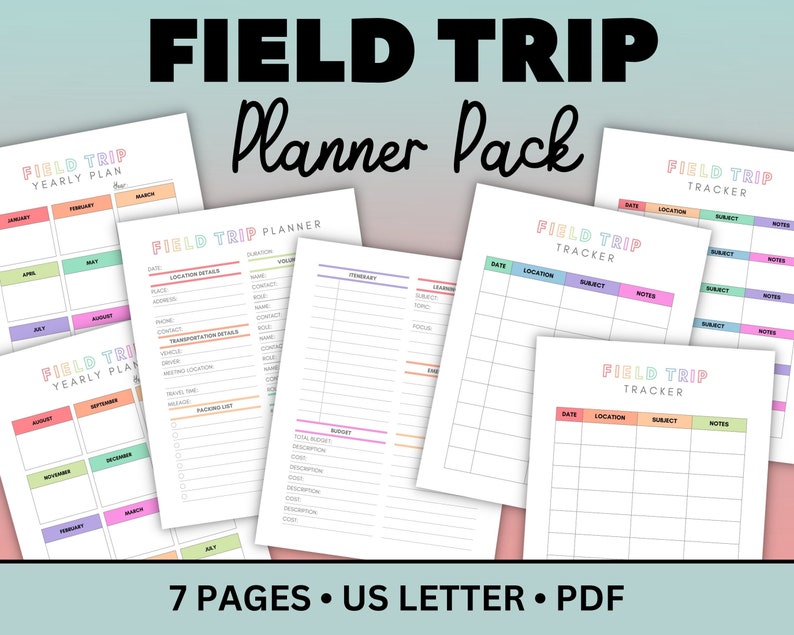 Field Trip Planner Pack Printable, PDF Plan a Field Trip, Teacher Plan ...