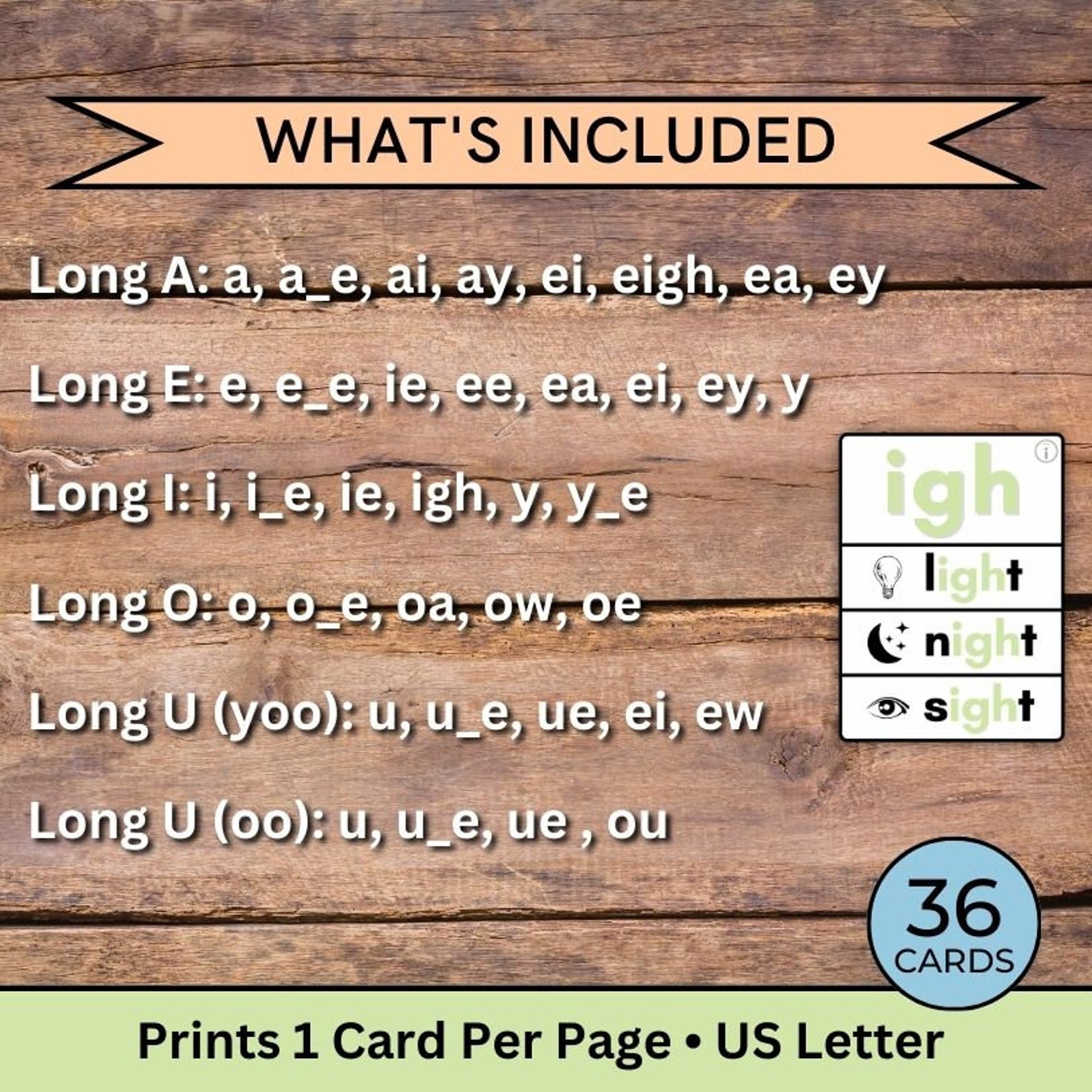 Vowel Team Flash Cards, Vowel Charts, Word Wall, Vowel Team Charts ...