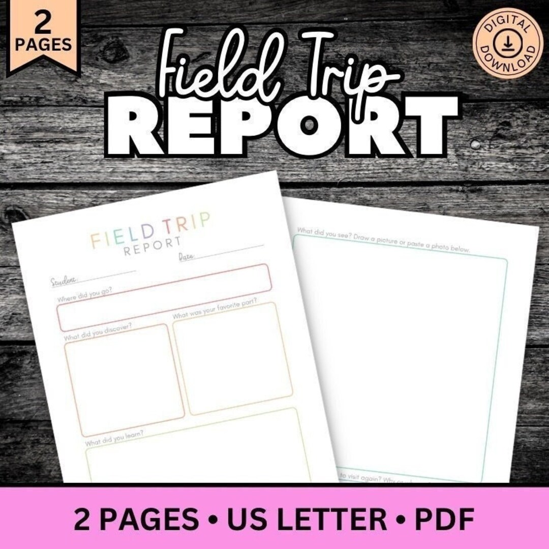 Field Trip Report, Field Trip Log, Field Trip Journal, School Field ...