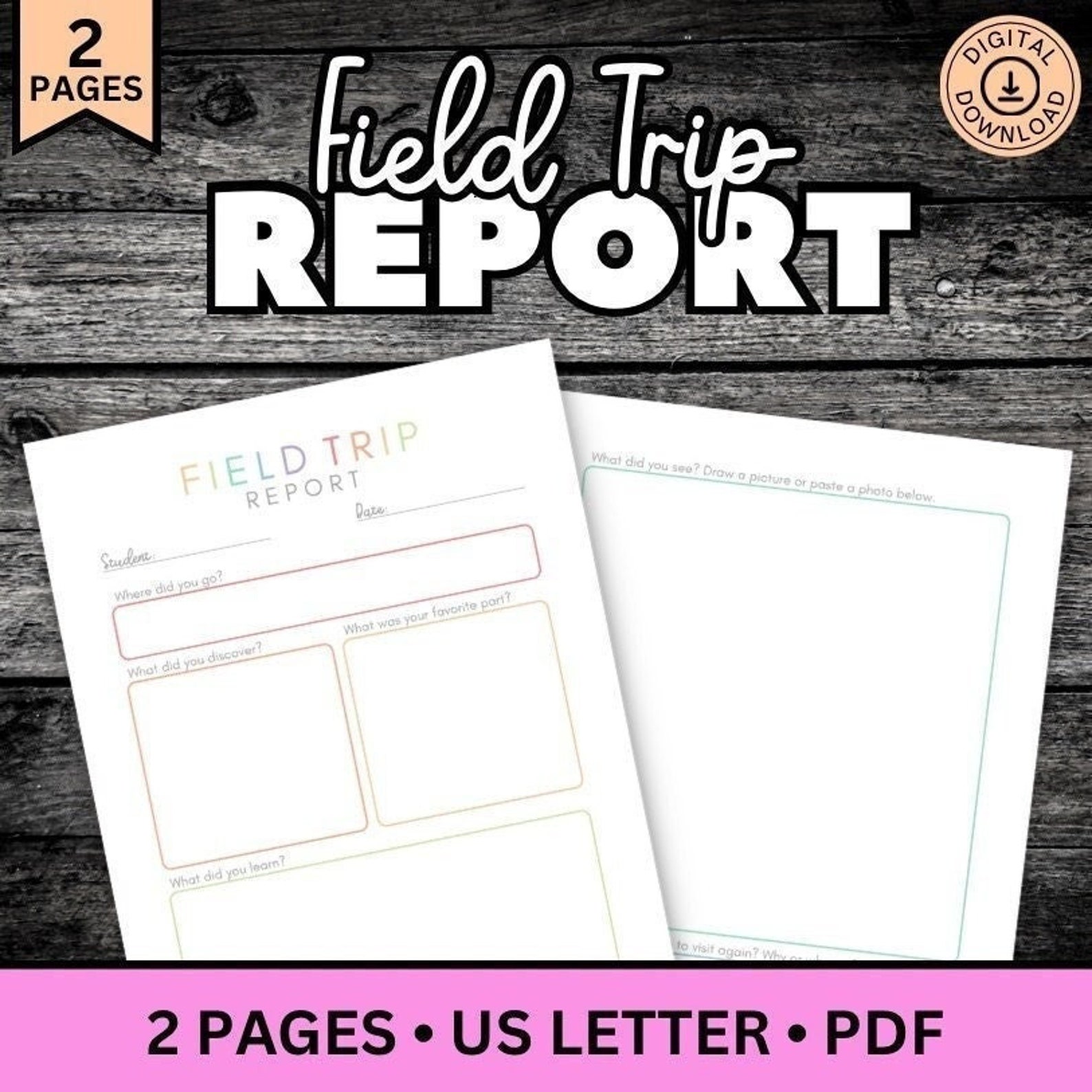 Field Trip Report, Field Trip Log, Field Trip Journal, School Field ...