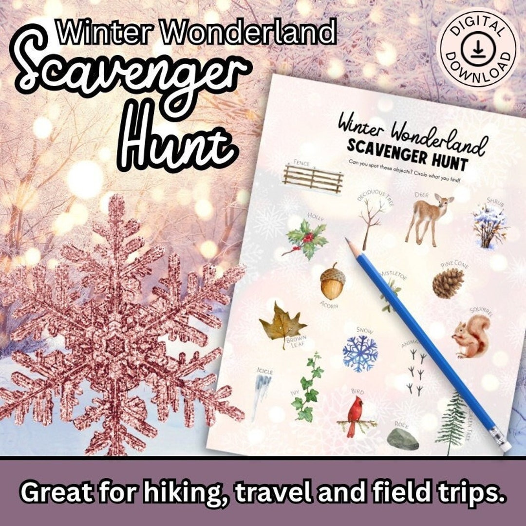 Winter Scavenger Hunt for Kids, Field Trip Game, Nature Walk Activity ...
