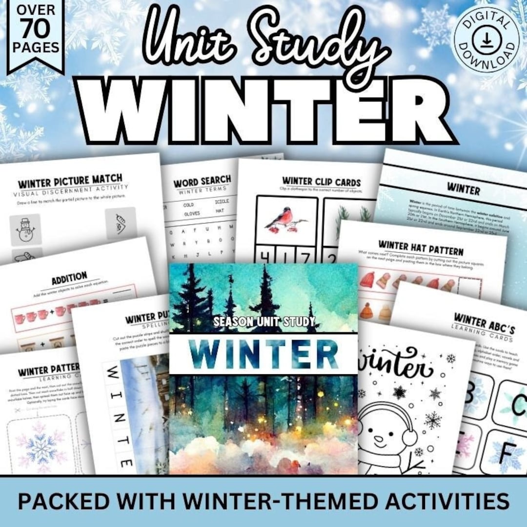 Winter Unit Study, Season Study Unit, Snow Unit Study, Homeschool ...