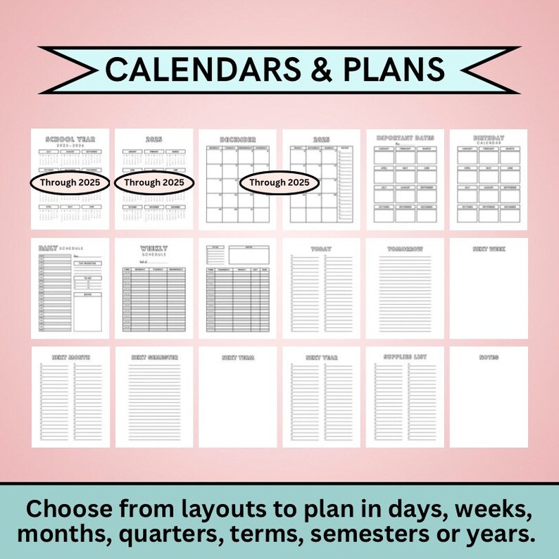 Homeschool Planner, Printable, 2025, Lesson Planner, Planner Homeschool ...