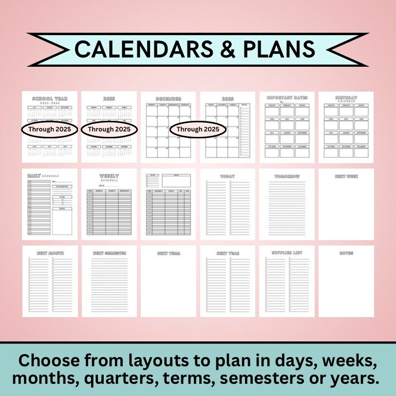 Homeschool Planner, Printable, 2024 2025, Lesson Planner, Planner ...